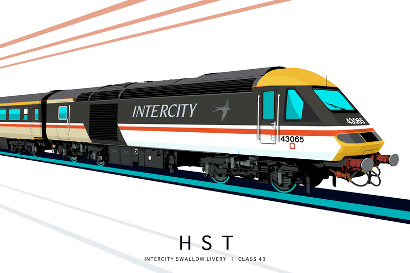 INTERCITY SWALLOW LIVERY HST #43065 - GRAPHIC ARTWORK