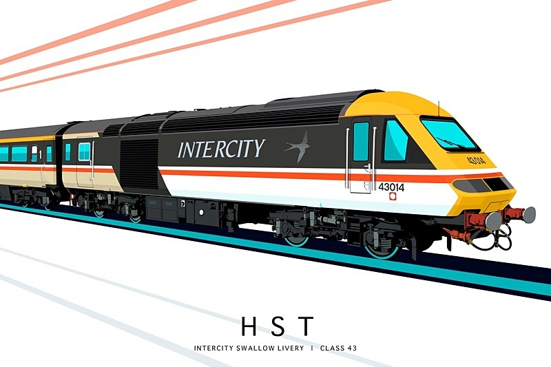 INTERCITY SWALLOW LIVERY HST #43014 - GRAPHIC ARTWORK
