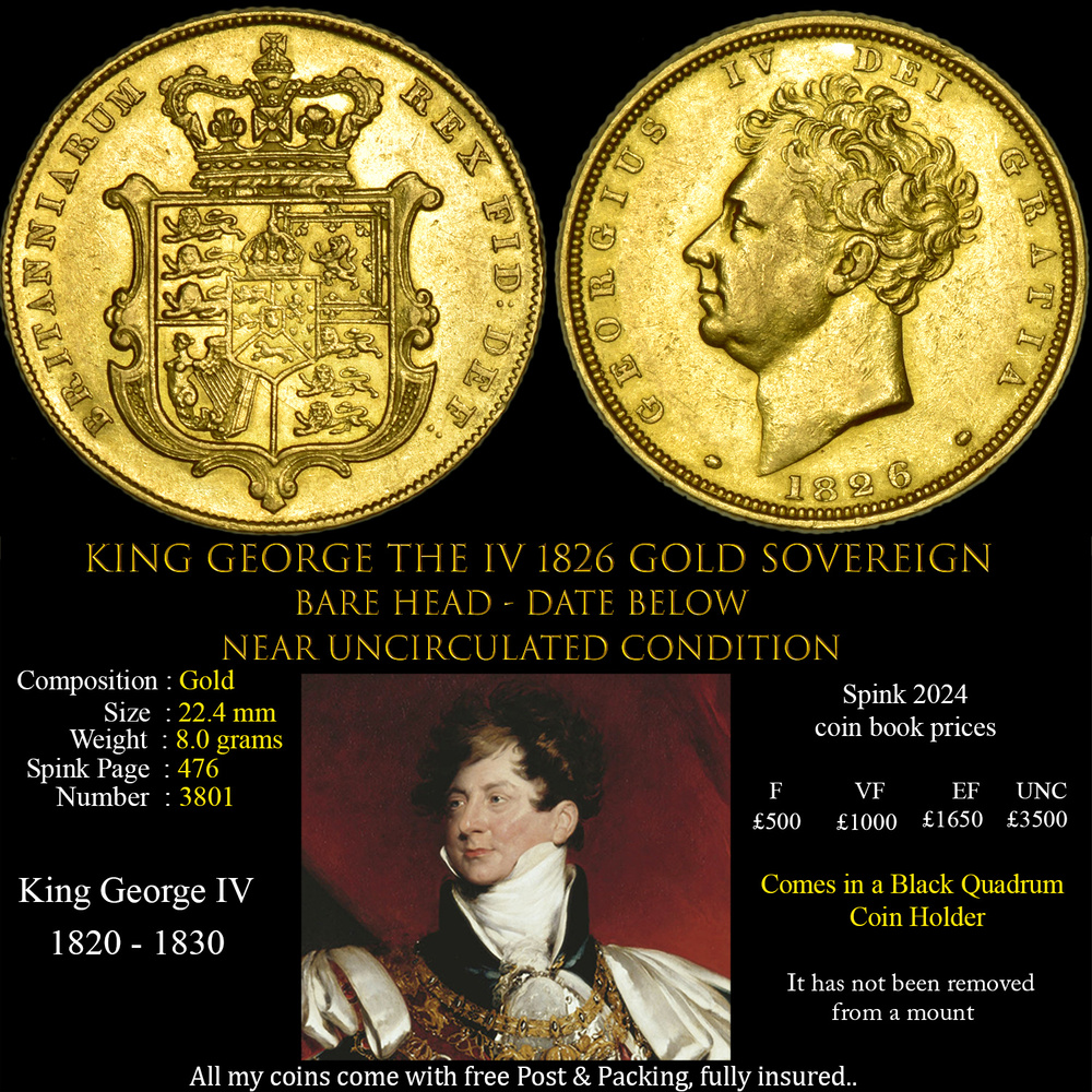 KING GEORGE THE IV 1826 GOLD SOVEREIGN